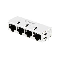 China 1x4 Port JT8-4000HL 10G Base-T RJ45 Magnetic Jack 13P8C Without Leds for sale