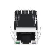 China 10G Base-T JT7-1115NL Tab UP 1 Port RJ45 Magnetic Jack With Green - Yellow / Green Leds for sale