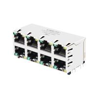 China RJSAE-5384-04 Compatible LPJE108XAHNL 2X4 Port RJ45 Jack Without Integrated Magnetics for sale