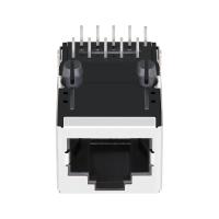 China RT9-HK-0002 1x1 Port Integrated Magnetics RJ45 Jack 1000 Base-T Tab Up Without Led for sale
