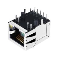 China JXD0-0025NL Right Angle RJ45 Connector With LED 1000 Base-T For Cat5e for sale