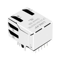 China 93637-8617 Single Port Shielded Rj45 Female Connector With Led Tab Up 1000 Base-T for sale