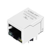 China HFJ11-S026E-S1LS12 10/100 Base-T Green / Yellow Led 1x1 Port RJ45 Ethernet Magjack for sale
