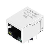 China HFJ11-2450E-S1L21RL Tab Down 10/100 Base-T RJ45 Jack Connectors Yellow / Green LED With Magnetics for sale