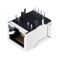 China HFJ11-2450E-S1L21RL Tab Down 10/100 Base-T RJ45 Jack Connectors Yellow / Green LED With Magnetics for sale