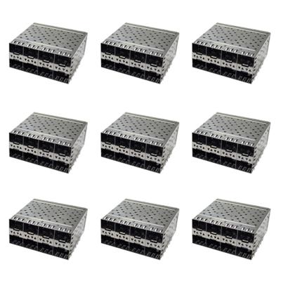 China 2X4 Ports SFP0-3027-L 5GB/S SFP Cage Connector Without Leds for sale