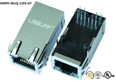 China Through Hole POE RJ45 Jack Cross XFPOEP1B-CTxu1-4L , XMPH-061Q-12F6-GY for sale