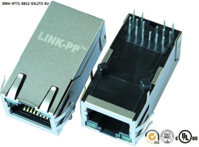 China LED Version POE RJ45 Connector Shield Gigabit , XMH-9771-8812-S3L2T2-EU for sale