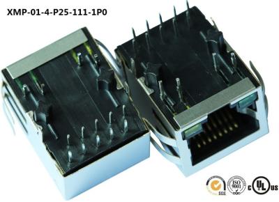 China 10 / 100Base-T Port PoE Rj45 Connector With MAG XMP-01-4-P25-111-1P0 for sale