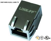 China 10 / 100 MAG Side Entry POE RJ45 Connector Cross XMP-9808-81011-140D-T3 for sale