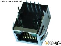 China Rj45 Connectors W/LED 8P8C Shielded /10/100 Mbps , XPJG-1-01K-5-PN1-210 for sale