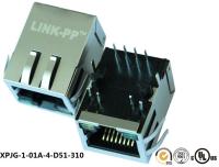 China XPJG-1-01A-4-D51-310 RJ45 Modular Jack Side Entry Shielded For PoE for sale