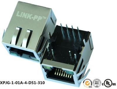 China XPJG-1-01A-4-D51-310 RJ45 Modular Jack Side Entry Shielded For PoE for sale