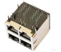 China SI-35003-F 10/100 BT 2X2 RJ45 Jack Shielded  Ethernet Network  LPJ27202CNL for sale