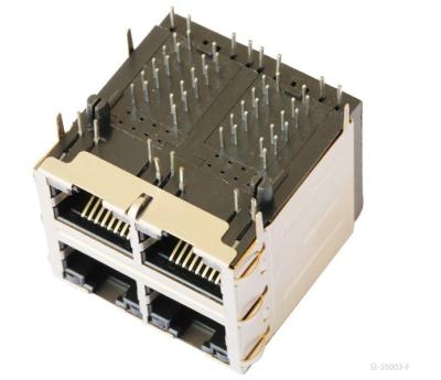 China SI-35003-F 10/100 BT 2X2 RJ45 Jack Shielded  Ethernet Network  LPJ27202CNL for sale