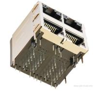China XRJH-22D-0-H62-070 Stacked RJ45 2x2 Combo 10/100/1000 Magnetics 8P 10C for sale