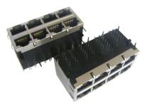 China J20-0014NL Stacked RJ45 10 / 100 Base-T Jack With Integrated Magnetics LPJ47212CNL for sale