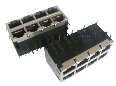China J20-0014NL Stacked RJ45 10 / 100 Base-T Jack With Integrated Magnetics LPJ47212CNL for sale