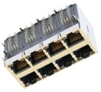 China RM5-1C4A1K1A Stacked Jack 2x4 Port Rj45 Modular For Ethernet Switches LPJ47403AWNL for sale