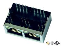 China ARJM12A2-805-BB-CW2 2..5G Base-T Magnetics RJ45 Jack 1x2 Port With Led for sale