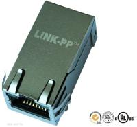 China 0826-1X1T-80 Power Over 10/100/1000 Base-T, AutoMDIX Ethernet MagJack With LEDs for sale