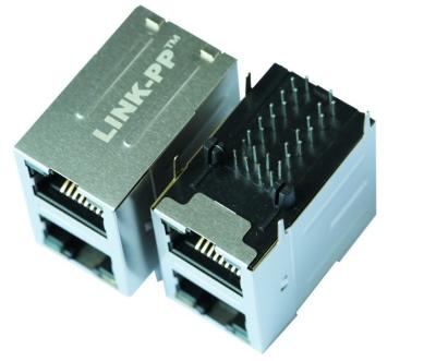 China LPJ17409A8NL Cross 101210F90SPM400ZA Stacked RJ45 2 x 1 Port Connector for sale