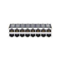 China JT5-2870NL 2x8 RJ45 Jack Connectors Active Tab Down 10G Base-T Side Entry for sale