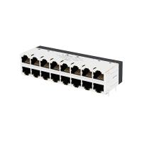 China JT5-2853NL Side Entry Magnetic RJ45 Jack Lead Free 2x8 With Integrated Magnetics for sale