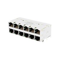 China JT5-2670NL THT RJ45 Magnetic Jacks 10G Base-T 2x6 Port With Leds for sale