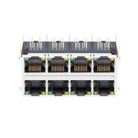 China 2x4 RJ45 Magnetic Connectors JT5-2410NL Compatible LINK PP 10G Base-T With LED for sale