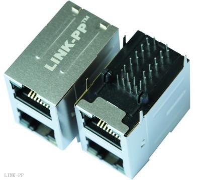 China 71F-1308GYD2NL | LPJ17225AHNL Stacked RJ45 2x1 Port 10/100Base-T for sale