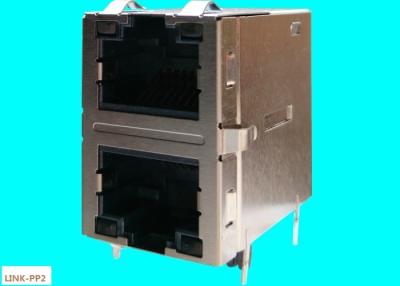 China 2x1 Stacked Rj45 Connector 82G-1407GYD2NL with 10 / 100Base-T POE+ LPJ17404AHNL for sale
