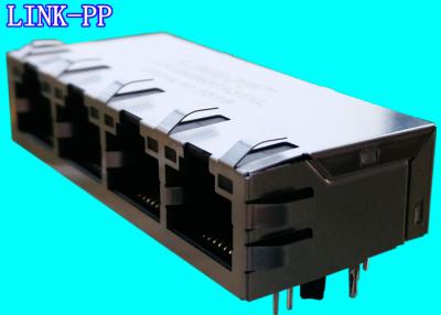 China 4 Port Gigabit Rj45 Mag Jack LPJG49837A31NL Shield With LEDs Industry Switches for sale