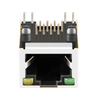 China Tab Up Rj45 Pcb Mount Jack LPJE101BHNL LED No Diodes EMI Finger for sale