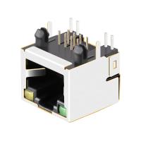 China Tab Up Rj45 Pcb Mount Jack LPJE101BHNL LED No Diodes EMI Finger for sale
