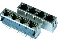 China SI-60128F Multi-port RJ45 LPJF46401-9CNL 1x4 Port 10 / 100Base-T Shield No LEDs for sale