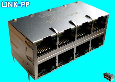 China RM4-11NADV1F 2x4 Ports Stackable Jack LPJ47408AHNL 10 / 100Base-T  W / LEDs for sale