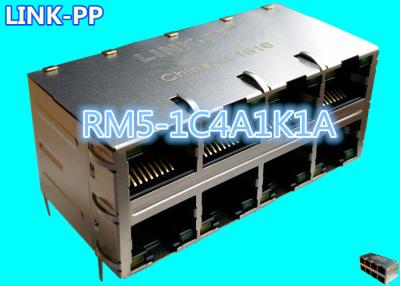 China RM5-1C4A1K1A 2x4 Eight Ports Stacked Rj45 Jack LPJ47403AWNL Layer 4 switches for sale