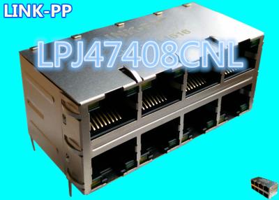 China LPJ47408CNL Stackable Jack  2x4 Port Rj45 With 10 / 100Base-T Magnetic for sale