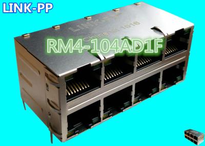 China RM4-104AD1F Stacked RJ45 LPJ47408CNL 2x4 Port Rj45 With 10 / 100Base-T Magnetic for sale