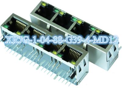China XRJG-1-04-88-G39-4-MD12 Multi-port RJ45 1x4 LPJ46201AENL Through for sale