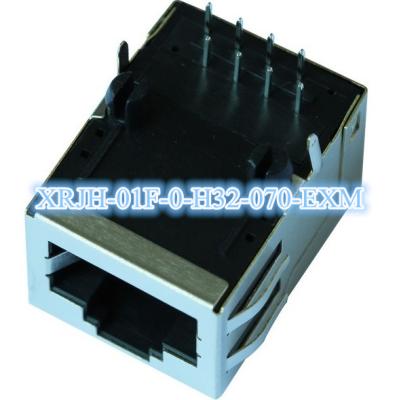 China XRJH-01F-0-H32-070-EXM Single Port RJ45 Jack LPJG16520CNL Electrical Design for sale