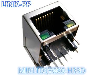 China MJR11D1YGX0-H33D Magnetic RJ45 Jack , LPJ0011HDNL 10/100Mbps Ethernet Port for sale