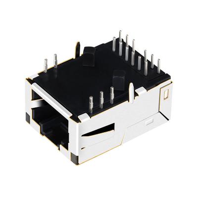 China LPJK7036-1A98NL 1000 Base-T 1x1 Port Low Profile RJ45 Connector Tab UP With Leds for sale