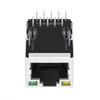 China LPJG16459BDNL 1 Port RJ45 Magnetic Jack 100/1000 Base-T Tab UP With Yellow/Green Led for sale