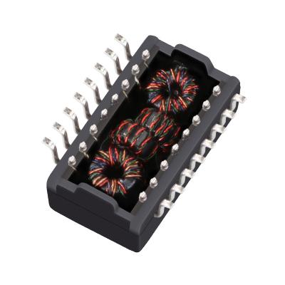 China PT61017PEL 10/100 BASE-T 16 Pin Single Port Ethernet SMD Lan Transformer Modules for sale