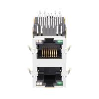 China 0845-2R1T-E4 2x1 Port Connector RJ45 MagJack 13p8c 100/1000 Base-T With G/YG LEDs for sale