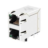 China 0845-2R1T-E4 2x1 Port Connector RJ45 MagJack 13p8c 100/1000 Base-T With G/YG LEDs for sale