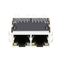 China 0826-1X2T-HT-F 4PPoE 60W 1x2 Port 2.5G Base-T RJ45 MagJack Tab Up With GO/Y Led for sale