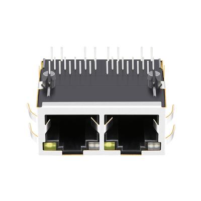 China 0826-1X2T-HT-F 4PPoE 60W 1x2 Port 2.5G Base-T RJ45 MagJack Tab Up With GO/Y Led for sale
